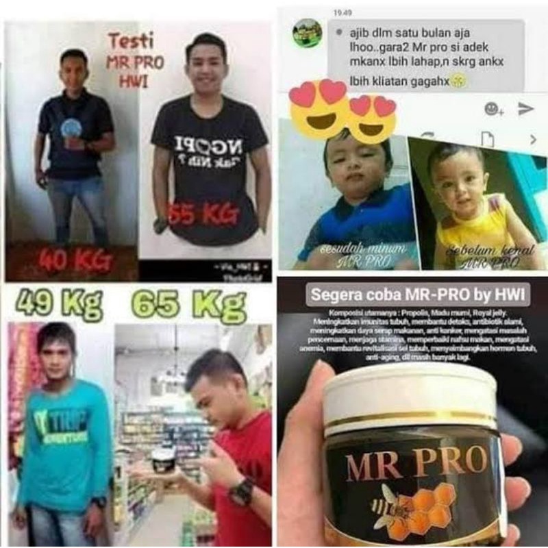Jual Mr Pro HWI ORI, BPOM, Madu Royal Jelly dan Propolis 200gr | Shopee ...