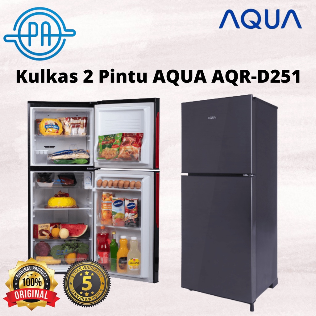 Jual KULKAS AQUA 2 PINTU AQR DTM 245 CBP DS / AQR-DTM 245CBP BE / AQRD251 / LEMARI ES AQUA ...