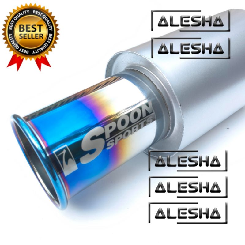Jual BISA COD Knalpot Mobil Spoon Sports Blue Suara Bass Universal ...