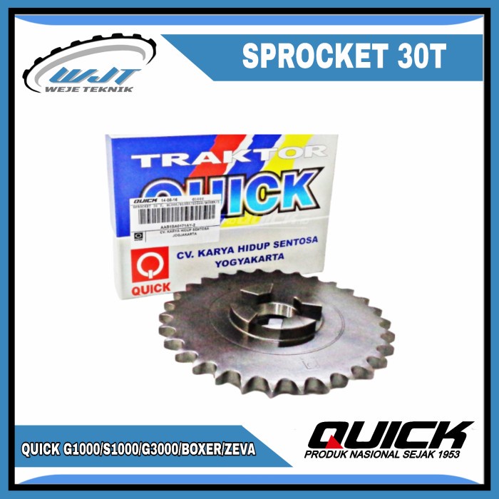 Jual SROCKET 30T, GEAR GIGI 30T TRAKTOR QUICK G1000/S1000/G3000/BOXER ...
