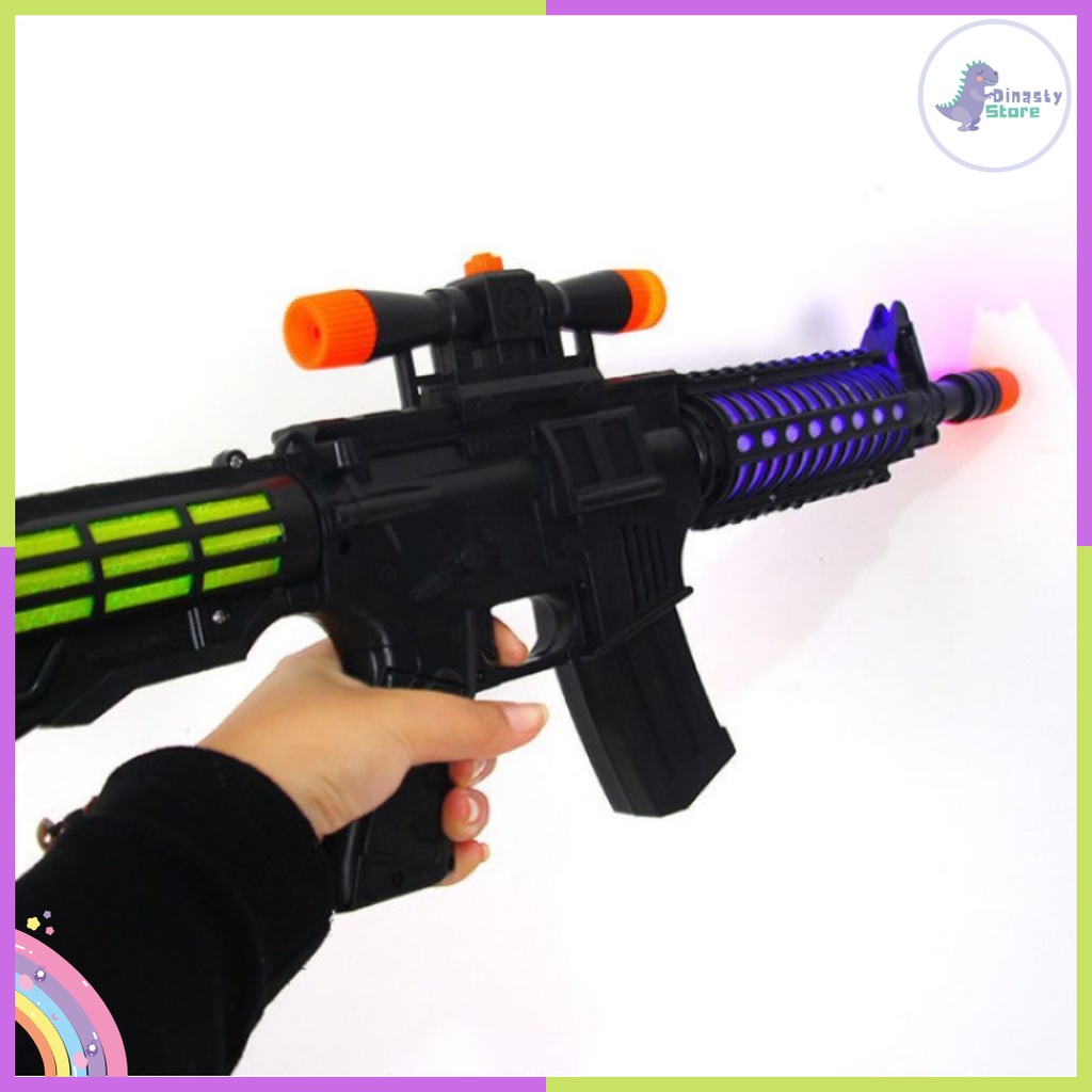 Jual Mainan Senjata Api Anak Pistol Senapan Riffle Lampu Laser Suara ...