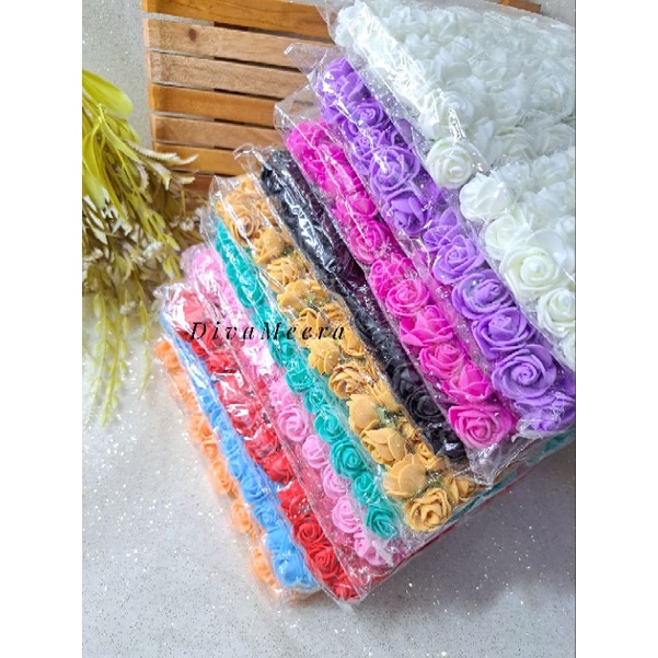 Jual Bunga mawar spons tile /ikat (12 bunga) | Shopee Indonesia