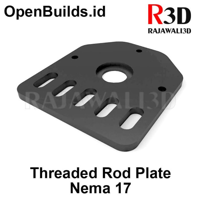 Jual Openbuilds Threaded Rod Plate Nema 17 T3x53x59 Aluminium Black ...