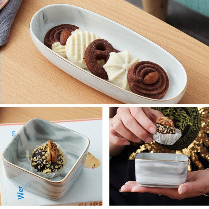 Jual Marbel Plate Piring Marble Deep Oval Or Persegi Unik Platter Deep ...