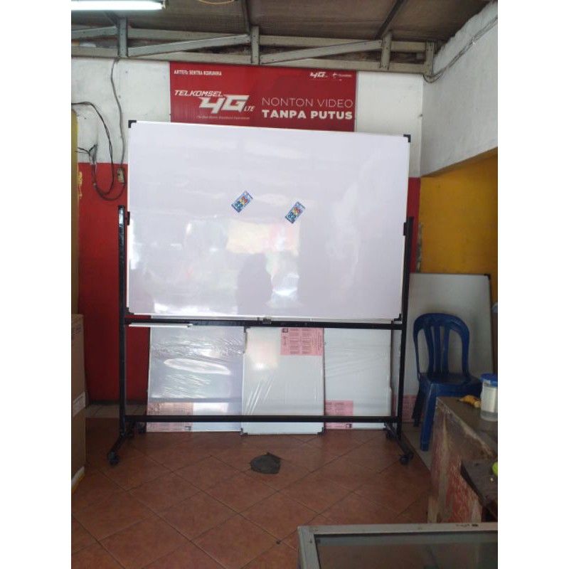 Jual papan tulis white board double face 120x180 cm | Shopee Indonesia