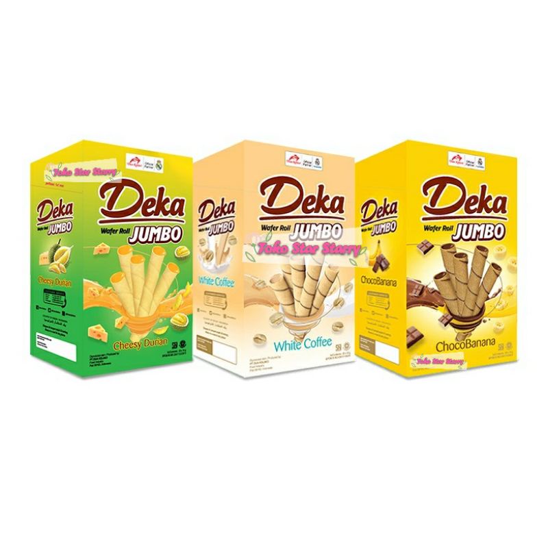 Jual [Per Kotak] DEKA JUMBO CHEESY DURIAN CHOCO BANANA WHITE COFFEE ...