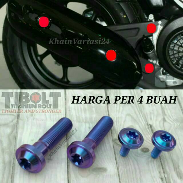 Jual Baut Titanium gr5 knalpot Beat scoopy fi | Shopee Indonesia