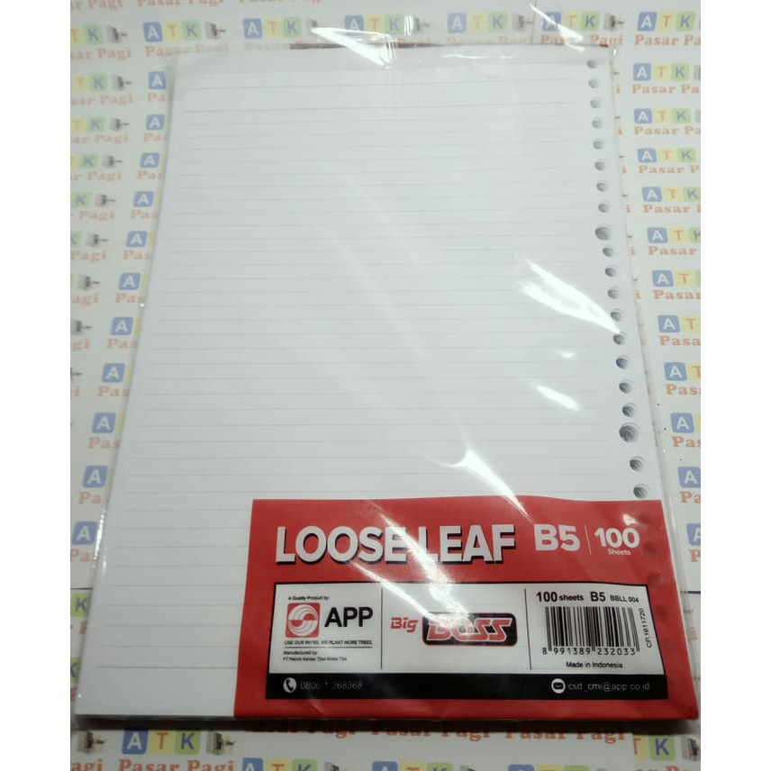 Jual Kertas File - Kertas Note - Isi Kertas Binder Loose Leaf B5 100 ...