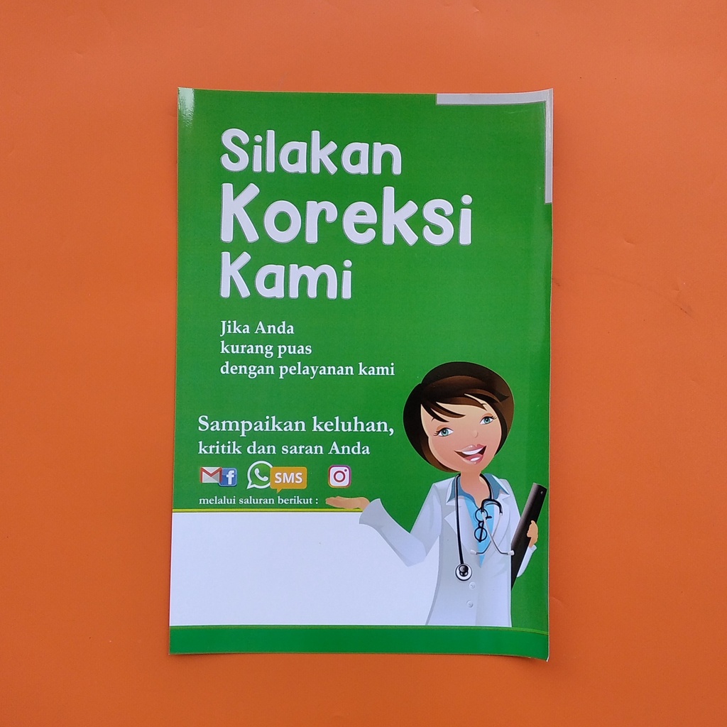 Jual Poster Kritik dan Saran Untuk Faskes - Poster Silahkan Koreksi ...