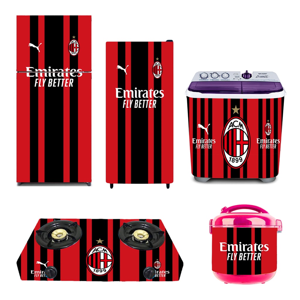 Jual Sticker Kulkas 1Pintu/2Pintu/Mesin Cuci/Rice Cooker Motif AC Milan ...