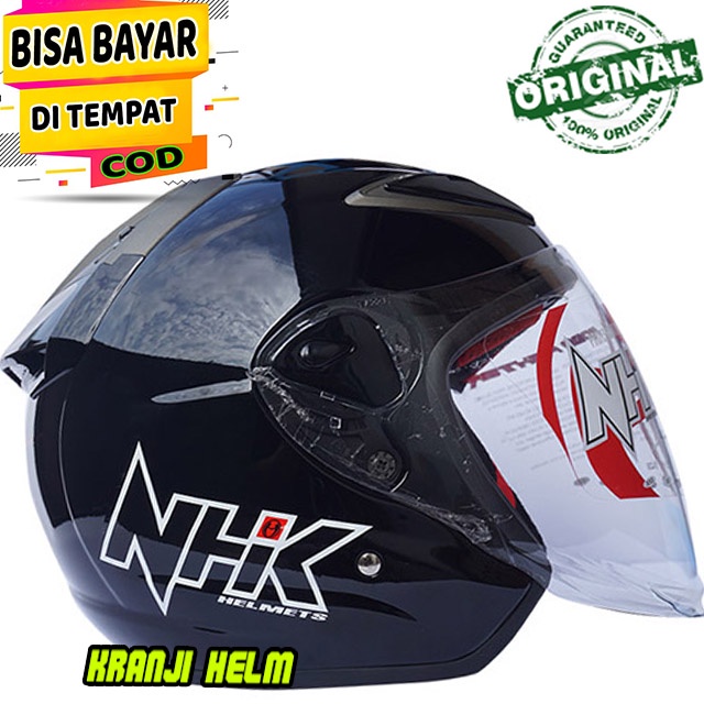 Jual Helm / Helm half face / Helm nhk r6 solid black terpopuler ...