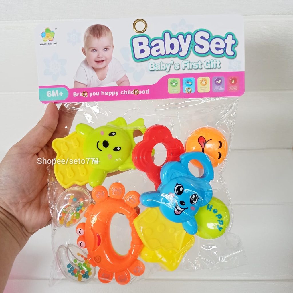 Jual Baby Play Set Mainan Bayi Kincringan / Kencrengan Pegangan Gigitan ...