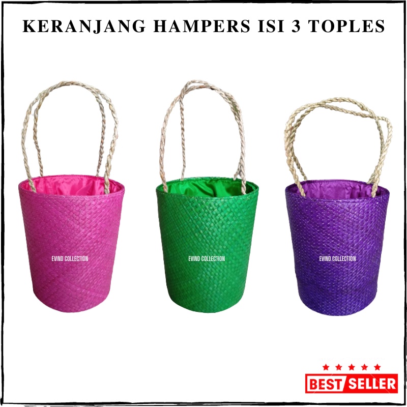 Jual Keranjang Parsel Anyaman Pandan Isi 3 Toples Tas Hampers Keranjang ...