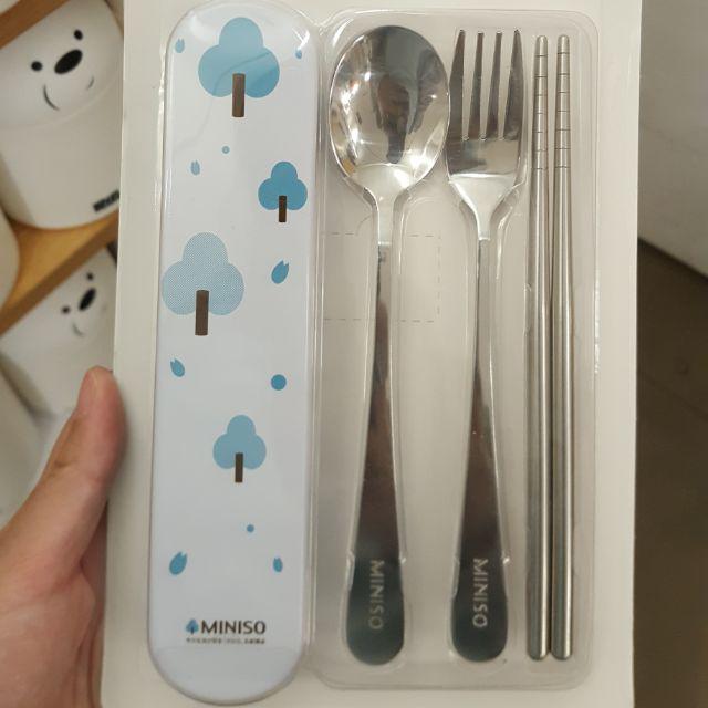 Jual Cutlery set sendok makan garpu sumpit miniso | Shopee Indonesia