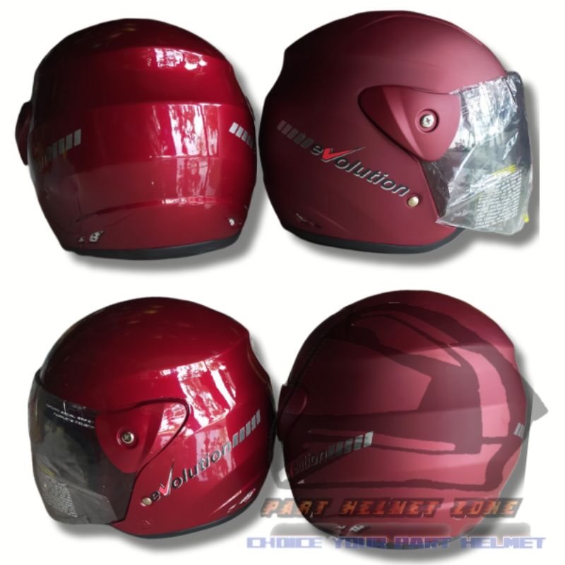 Jual Helm Merah Marron doff Glosy Evolution Evo Helmet || Helm Half ...