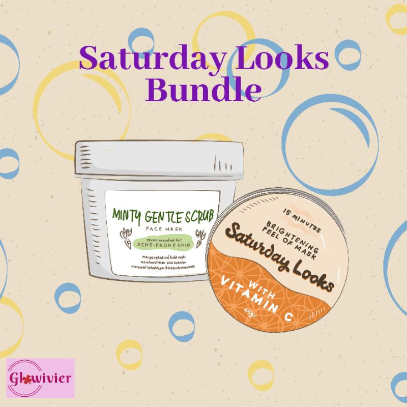 Jual (FREE spatula) Saturday Looks Bundle (Minty Gentle Scrub + Peel ...