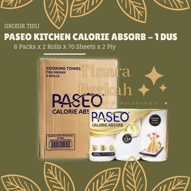 Jual Tissue PASEO Calorie Absorb Kitchen Towel 3 Roll / Tisu Menyerap ...