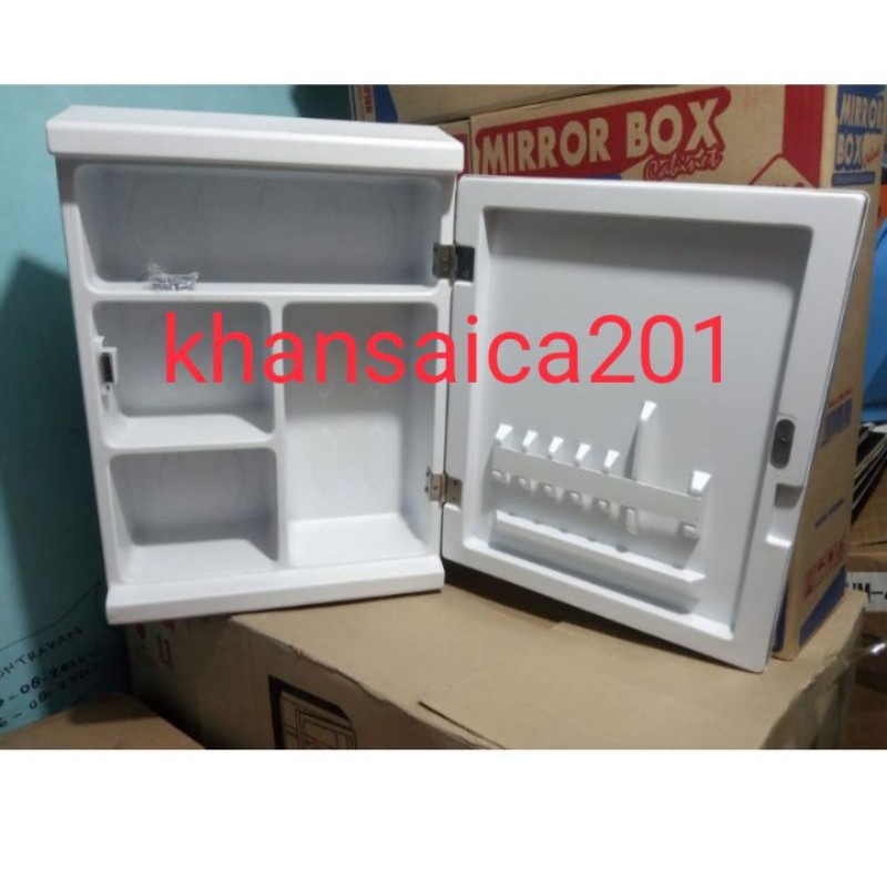 Jual mirror box cabinet rak cermin kamar mandi mk2 khusus warna putih ...