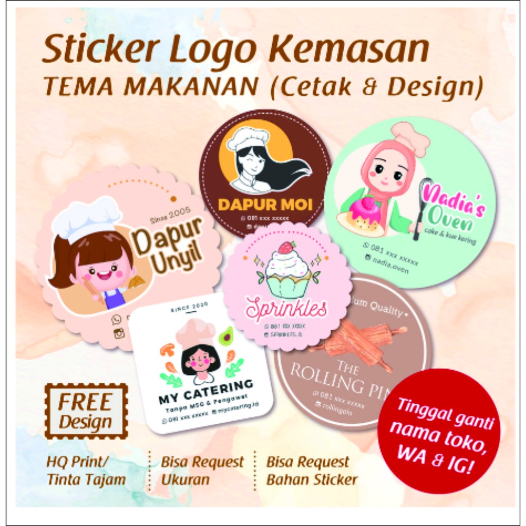 Jual Stiker Jualan Stiker label Stiker Custom Stiker Cutting Custom ...