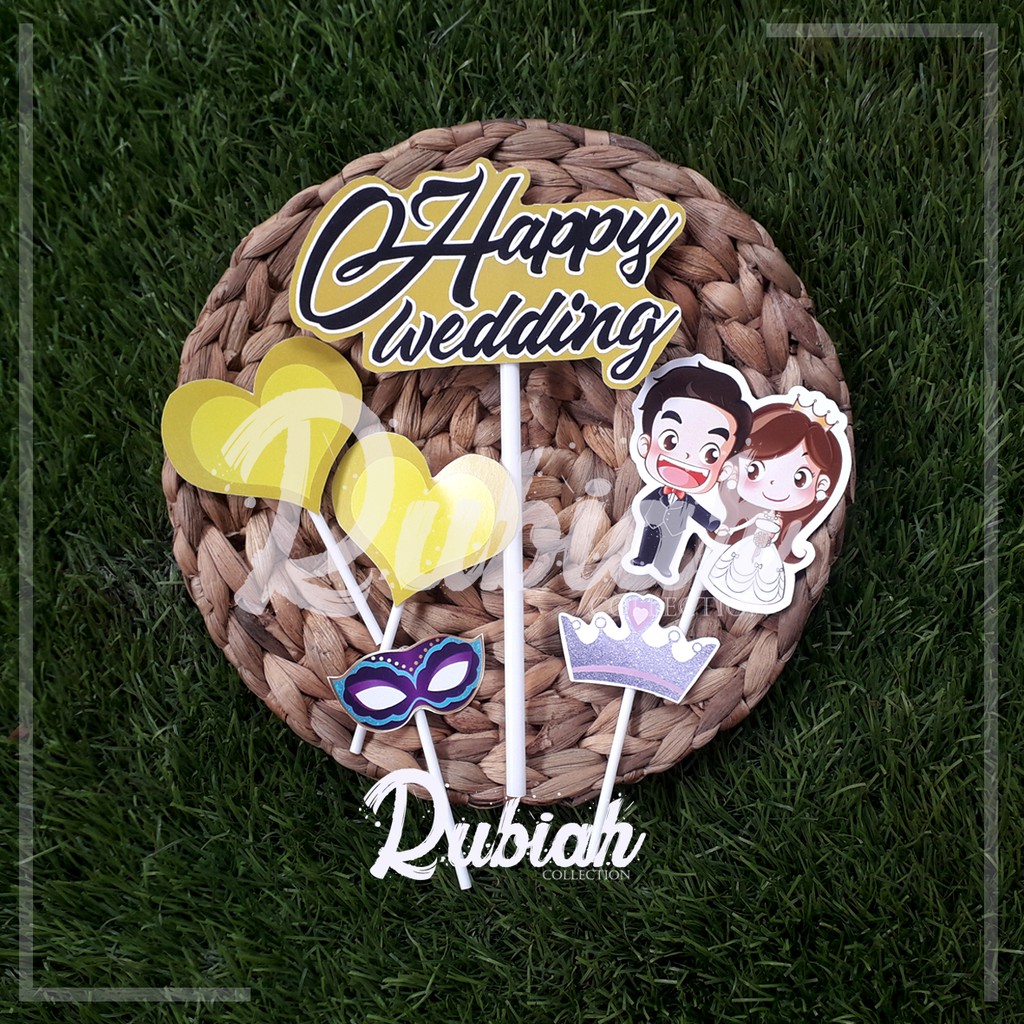 Jual Custom Nama/ Foto / Toppercake Karakter Wedding 1 / Hiasan Kue ...