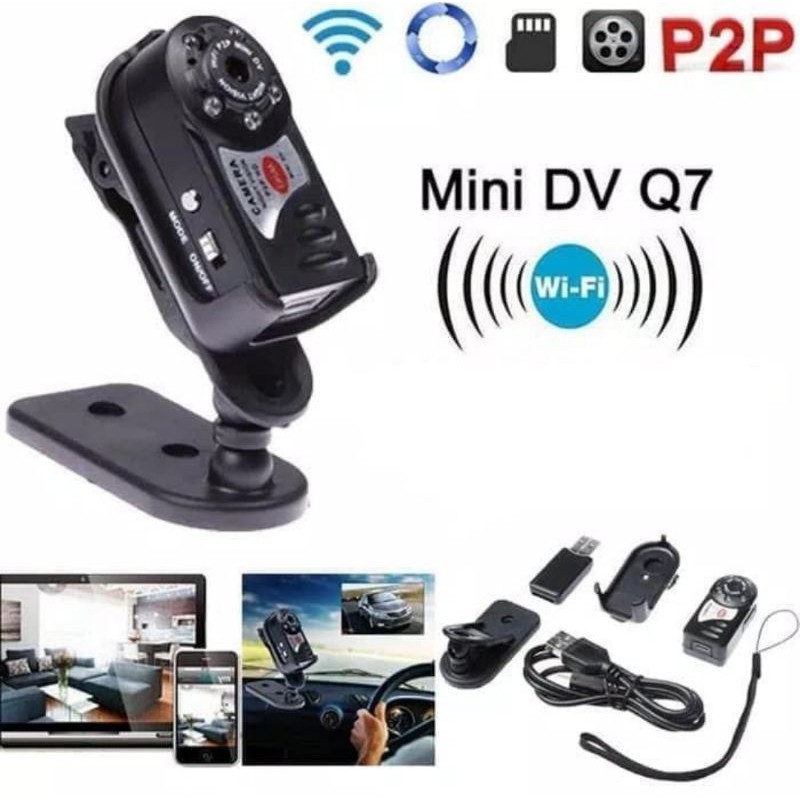 Jual Kamera Mini spy camera Q7 WIFI WIRELESS DV 640x480 P2P NIGHT VISION | Shopee Indonesia
