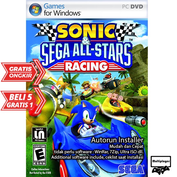 Jual Sonic and Sega All Star Racing - PC Game Race - Download Langsung ...