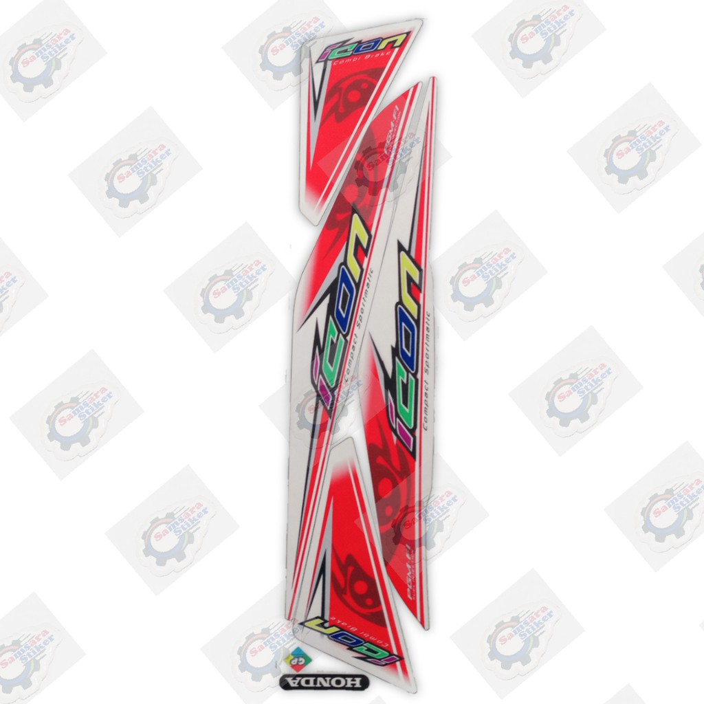 Jual Stiker Motor Beat Karbu Variasi Icon putih Merah | Shopee Indonesia