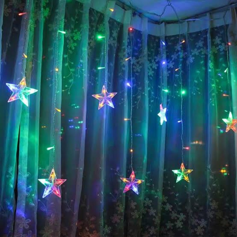 Jual lampu led tirai bintang kecil rainbow rgb | Shopee Indonesia