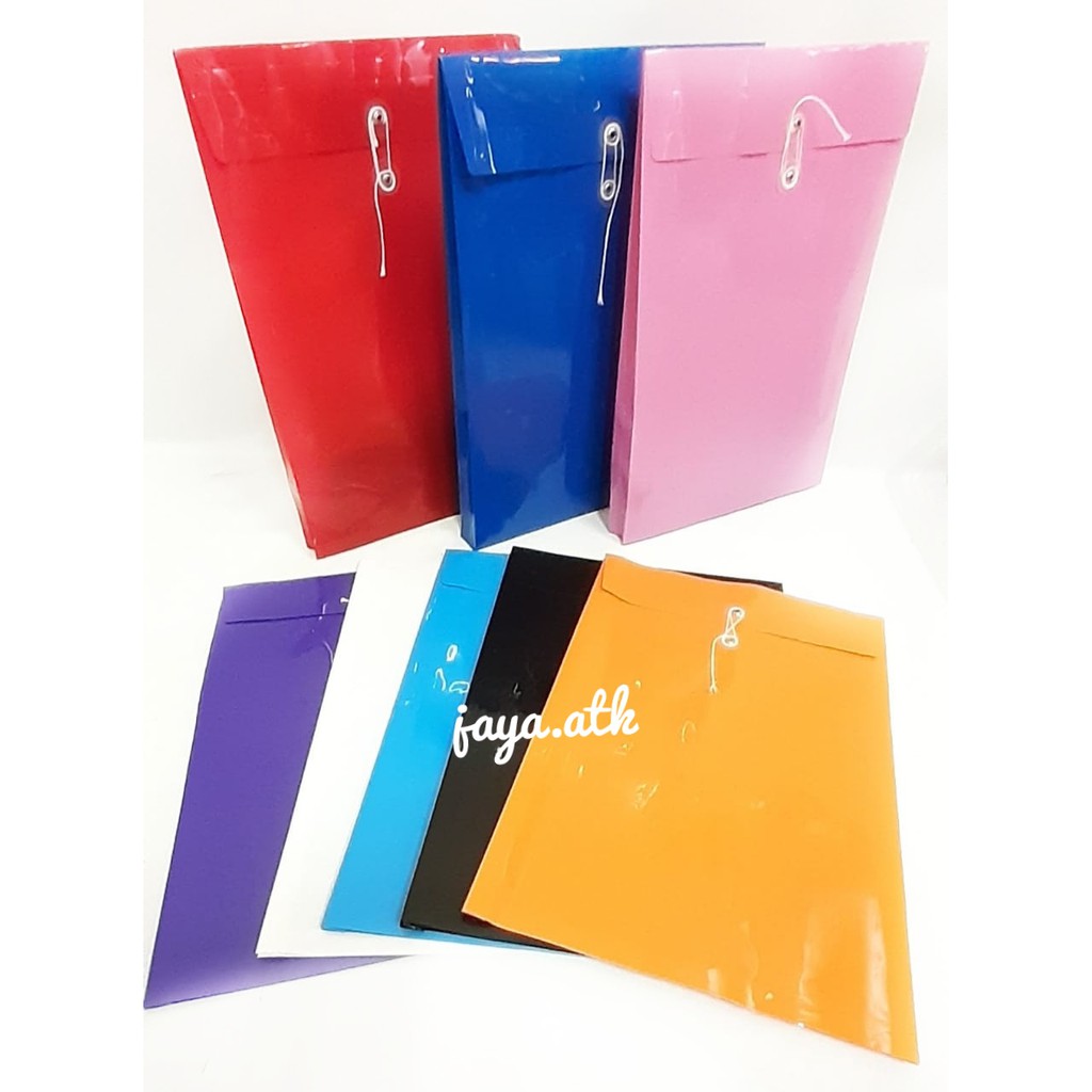 Jual MAP PLASTIK TALI MAP TALI PLASTIK FOLIO F4 WARNA WARNI PLASTIK ...