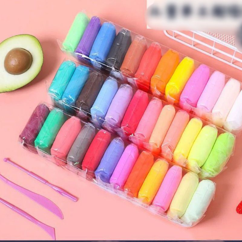 Jual DIY Clay Mainan Anak isi 12 pcs Edukasi tanah liat SLIME Murah ...