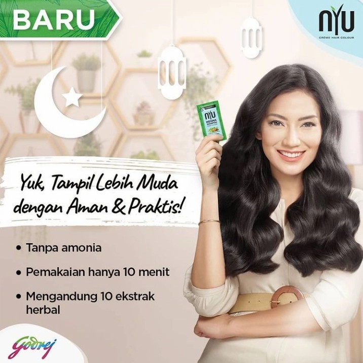 Jual nyu henna shampoo hair color 20ml | Shopee Indonesia