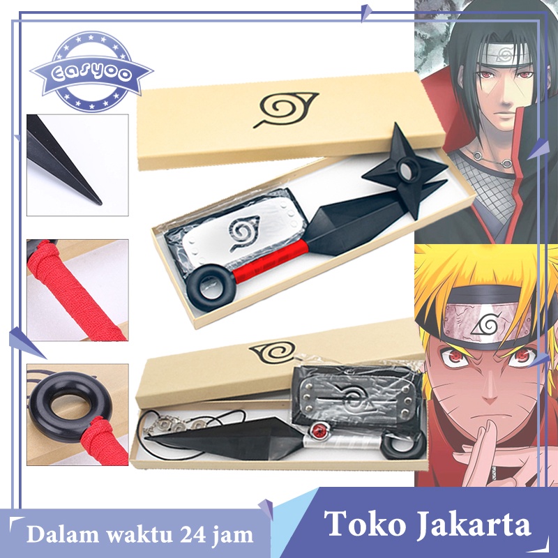 Jual 3pcs Mainan Naruto Set / Set Cincin Akatsuki / Ikat Kepala Naruto ...