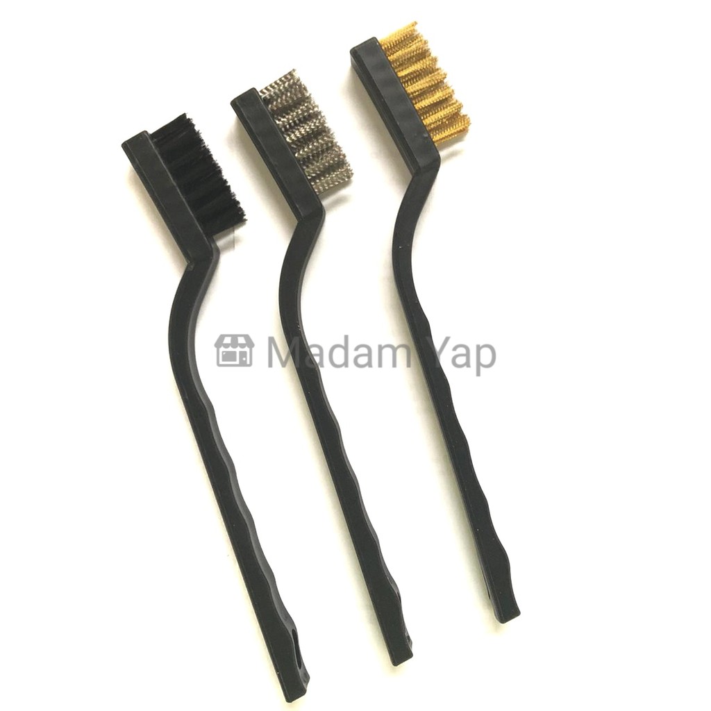 Jual Sikat Kawat Mini Set 3 Pcs Besi Kuningan Baja Nylon Kecil | Shopee ...