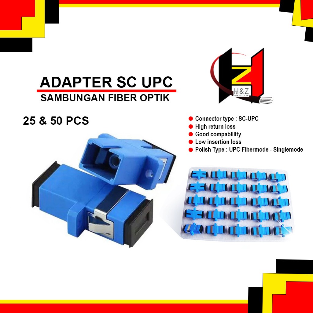 Jual Adapter SC UPC/25pcs dan 50pcs Adapter/Fiber Optik FTTH Connector ...