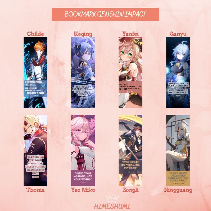 Jual Bookmark Genshin Impact (limited stock) | Shopee Indonesia