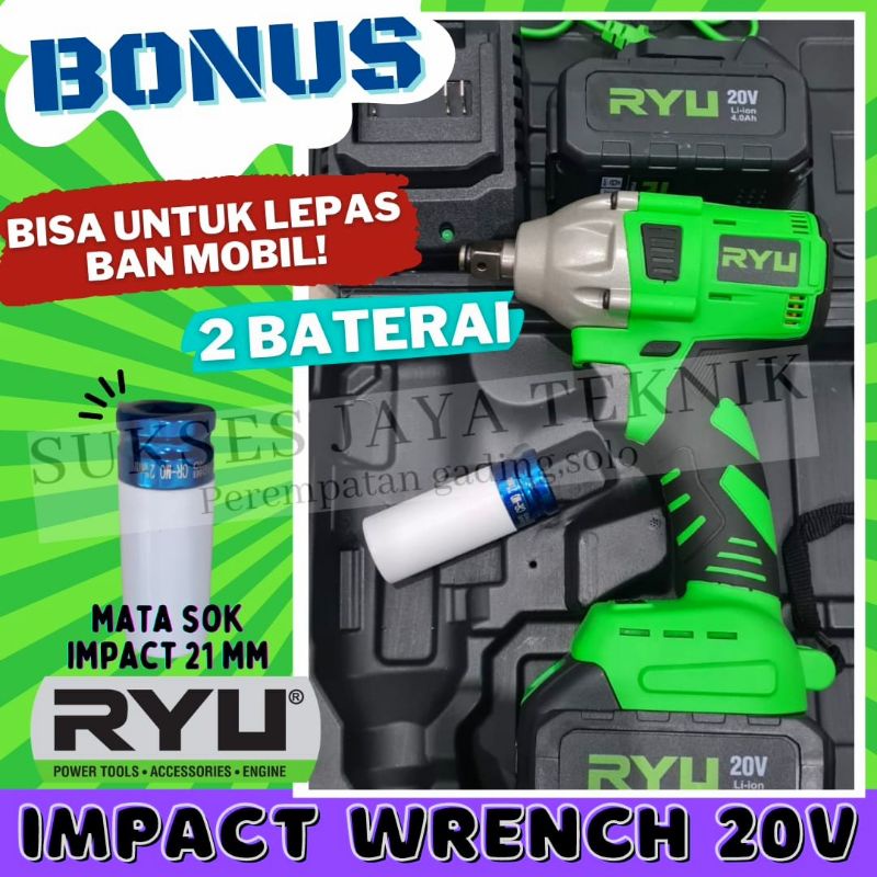Jual bisa utk buka ban mobil RYU atau modern M65 Cordless Impact Wrench ...