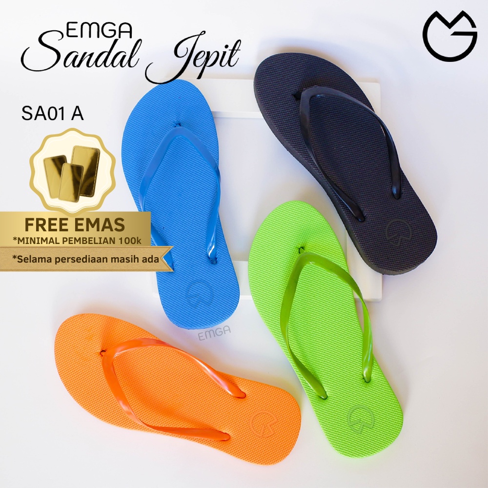 Jual Emga SA01A Sandal Jepit Wanita Simple Casual Fashion Polos Spon ...