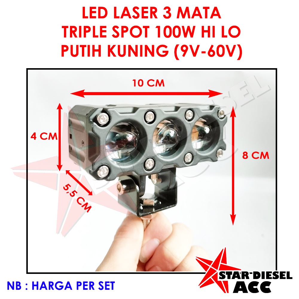 Jual LASER LED MINI LASER TIGA MATA LENSA KACA BUKAN PLASTIK LED LASER ...