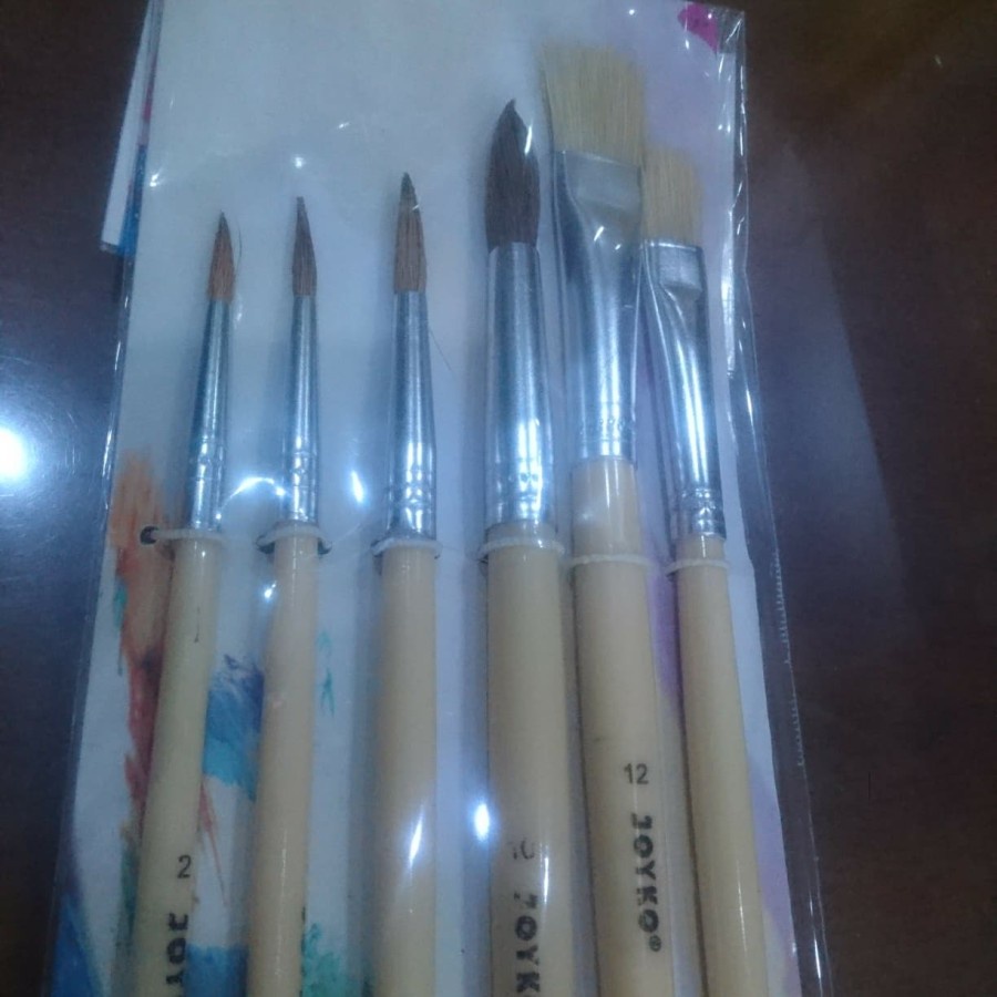 Jual Kuas Lukis Cat Air Kuas Cat Poster Kuas set isi 6 Joyko | Shopee ...