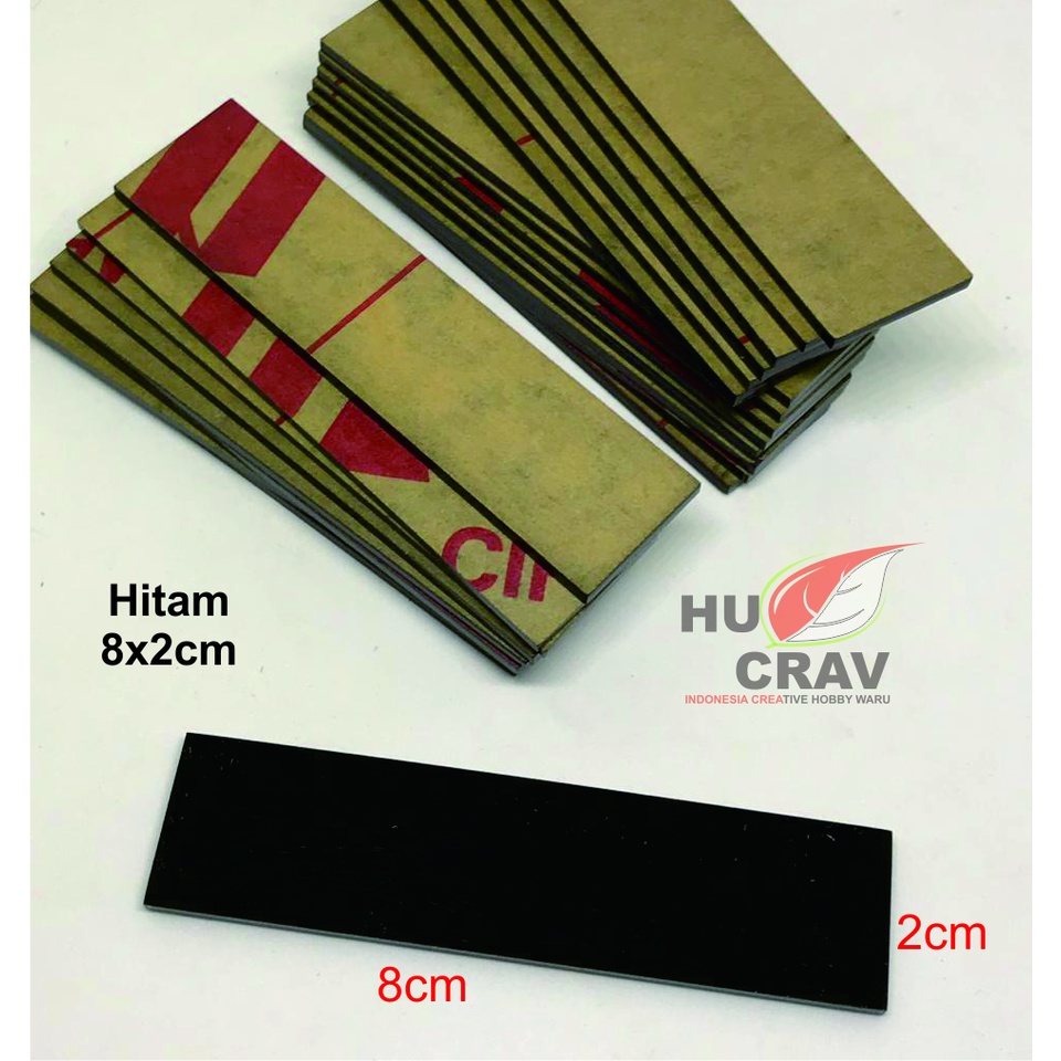 Jual GLOSIR Bahan Akrilik Papan Nama Dada HITAM 2x8cm Acrylic Nametag ...