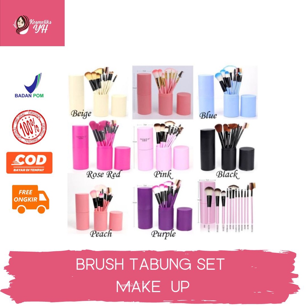 Jual BRUSH MAKE UP SET KUAS MAKE UP TABUNG LENGKAP DAN PREMIUM | Shopee ...