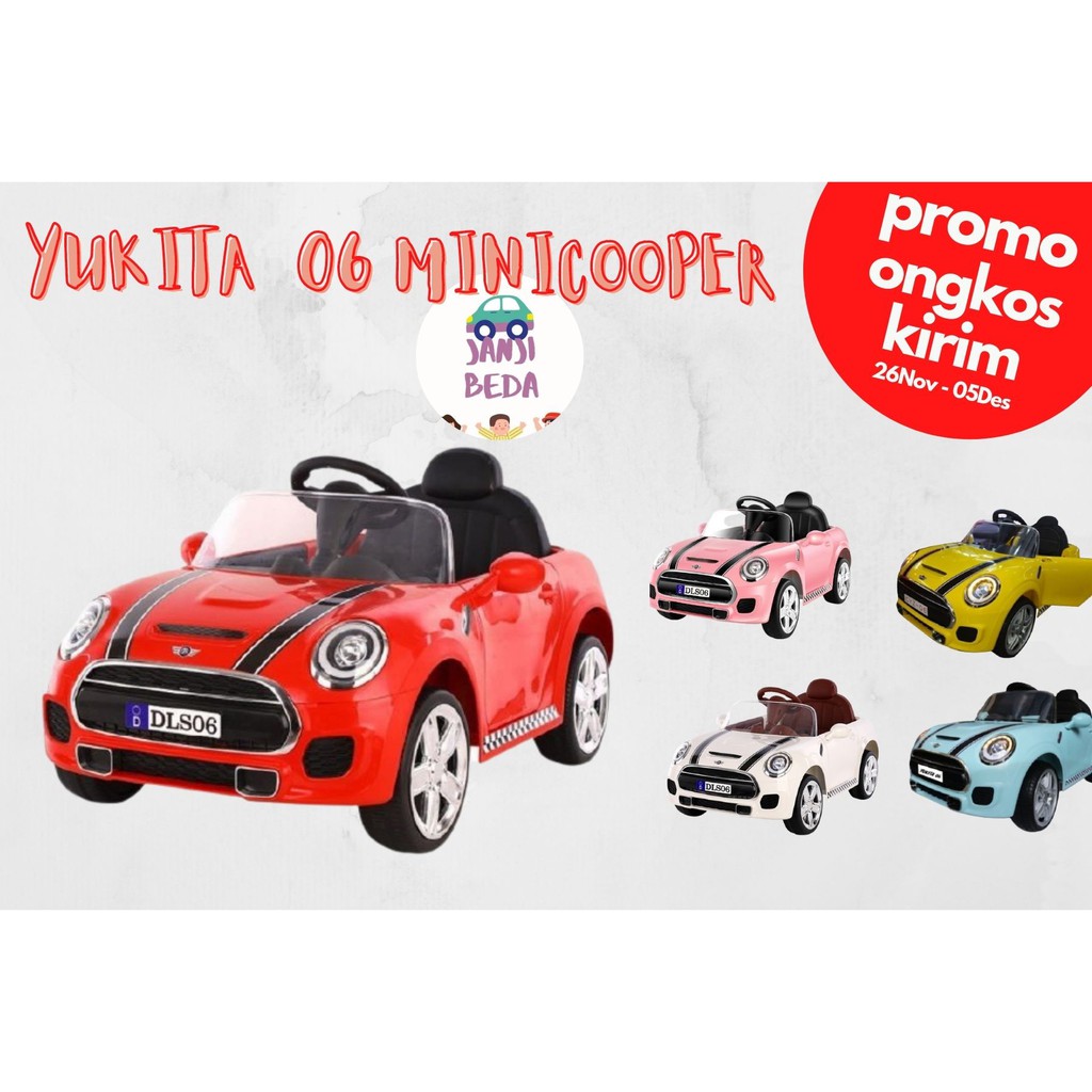 Jual Mainan Anak Mobil Aki Mini Cooper Yukita 06 DLS KYZ Mobilan Aki ...
