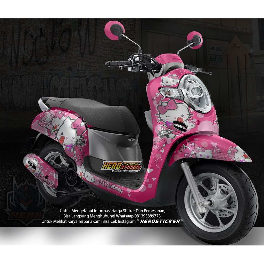 Jual DECAL SCOOPY HELLO KITTY PINK | Shopee Indonesia