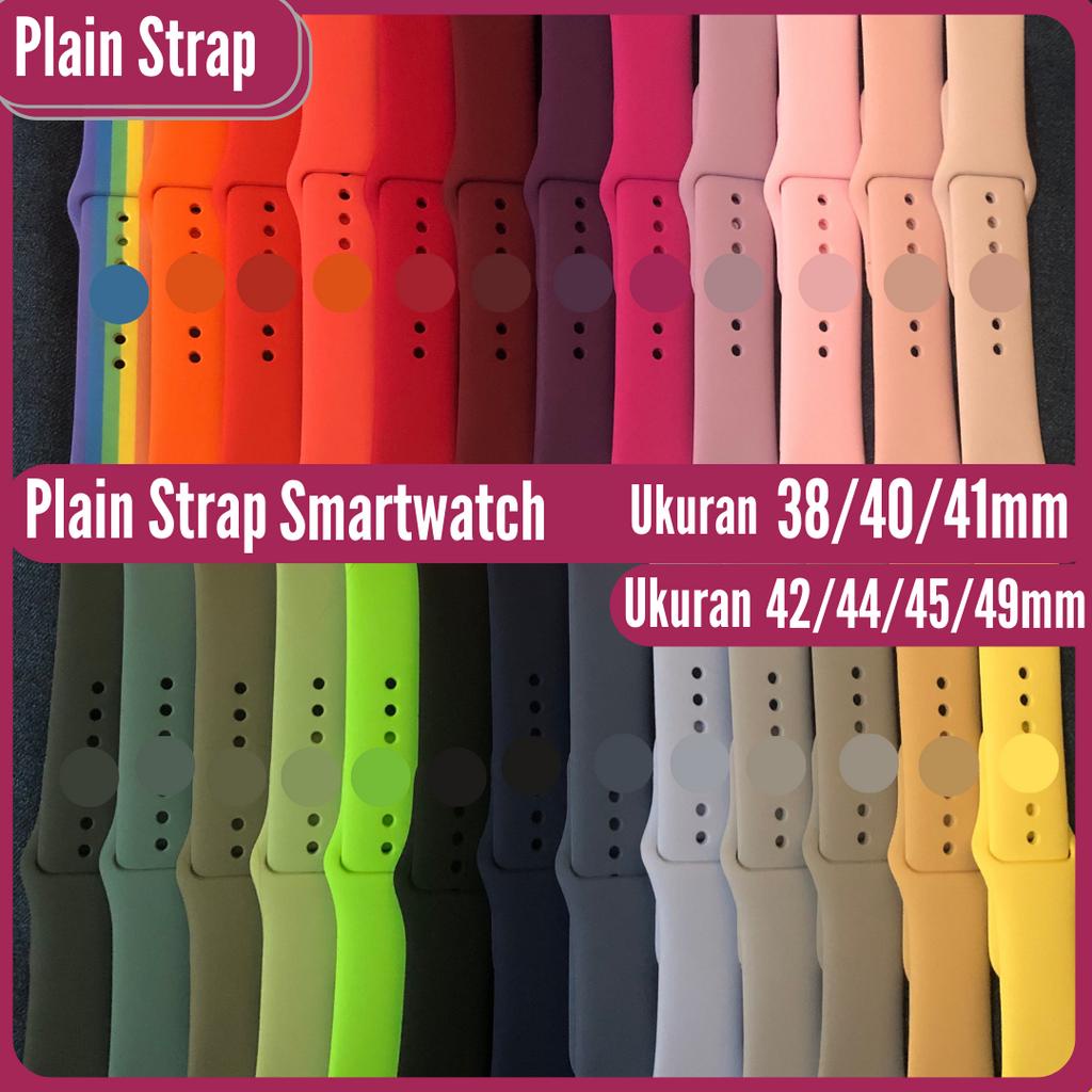 Jual Plain strap untuk smartwatch 38mm 40mm 41mm 42mm 44mm 45mm 46mm 49mm Ultra Strapiwatch Tali ...