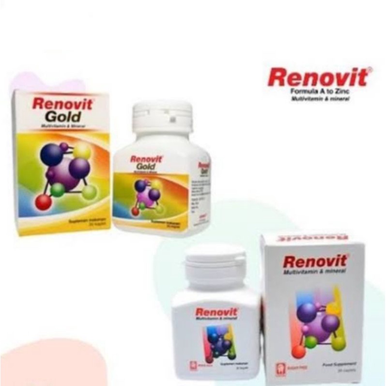 Jual renovit tablet multivitamin gold 30's 30tablet 30tab 30 tab tablet ...