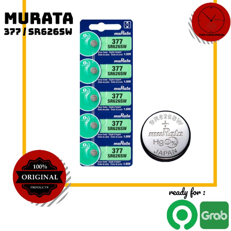 Jual Baterai Jam Tangan Murata SR626SW 377 Original Battery Silver ...
