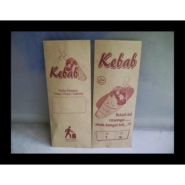 Jual KANTONG KEBAB DUS KEBAB - PACKAGING KEMASAN KEBAB COKLAT KECIL 100 ...