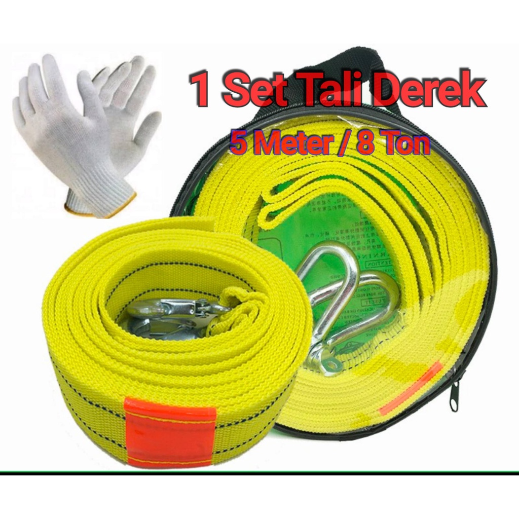 Jual Tali Derek Mobil 5 Meter 5 Ton / Emergency Tow Rope / Tali Mobil ...