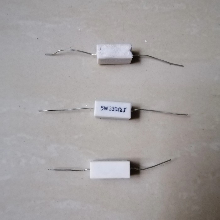 Jual 7pcs 330 ohm R Resistor Kapur 5w 5watt 330ohm 330R J 330RJ 5 w ...