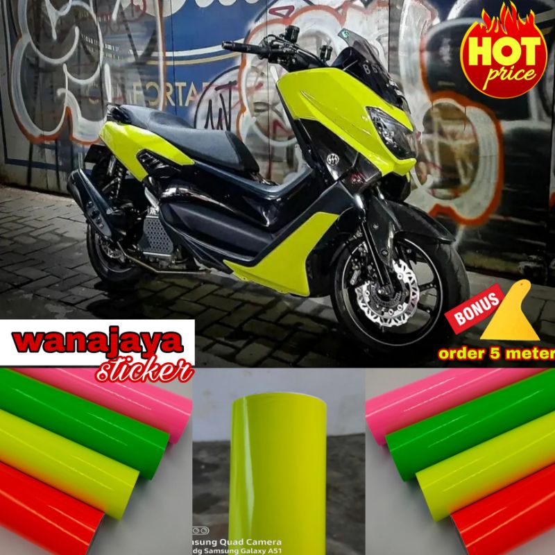 Jual stiker skotlet motor warna kuning / stiker stabilo / skotlet ...